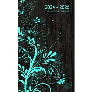 3 Year Pocket Planner 2024-2026: 36 Months from JANUARY - DECEMBER Small Size Keep Your Life Organized with Compact and Portable Floral Three-Year Monthly Schedule Appointment Book for Purse