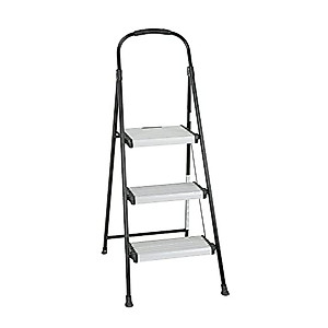 COSCO Three Step Folding Step Stool with Rubber Hand Grip