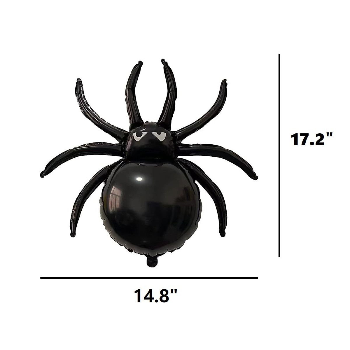 17.2" Halloween Black Spider balloons - 12Pcs Mini Spiders Foil Balloon for Halloween Decoration Day of Death New Year Birthday Spooky Party Supplier