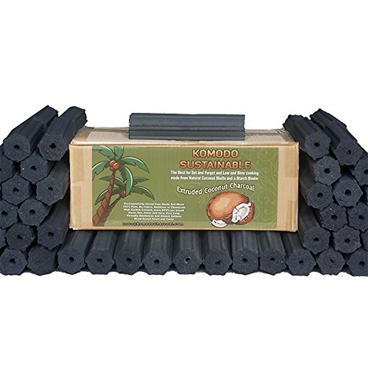 Komodo Kamado Cocochar Coconut Shell Charcoal Premium Natural & Sustainable ~ Smokeless/Neutral Flavored Grilling/Smoking Carbon BBQ - 22lb Box