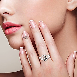 Cat Ring Cat Rings for Women Black Cats Ring Remembrance White Black Cats Couple Sterling Silver Animal Lovers Jewelry Size 8