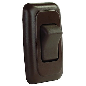 JR Products 12135 Brown Single SPST On-Off Switch with Bezel