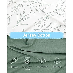 Babebay Changing Pad Cover, Ultra Soft Jersey Knit Cotton Diaper Change Table Pad Covers for Baby Girls and Boys, 2 Pack (Sage Green)
