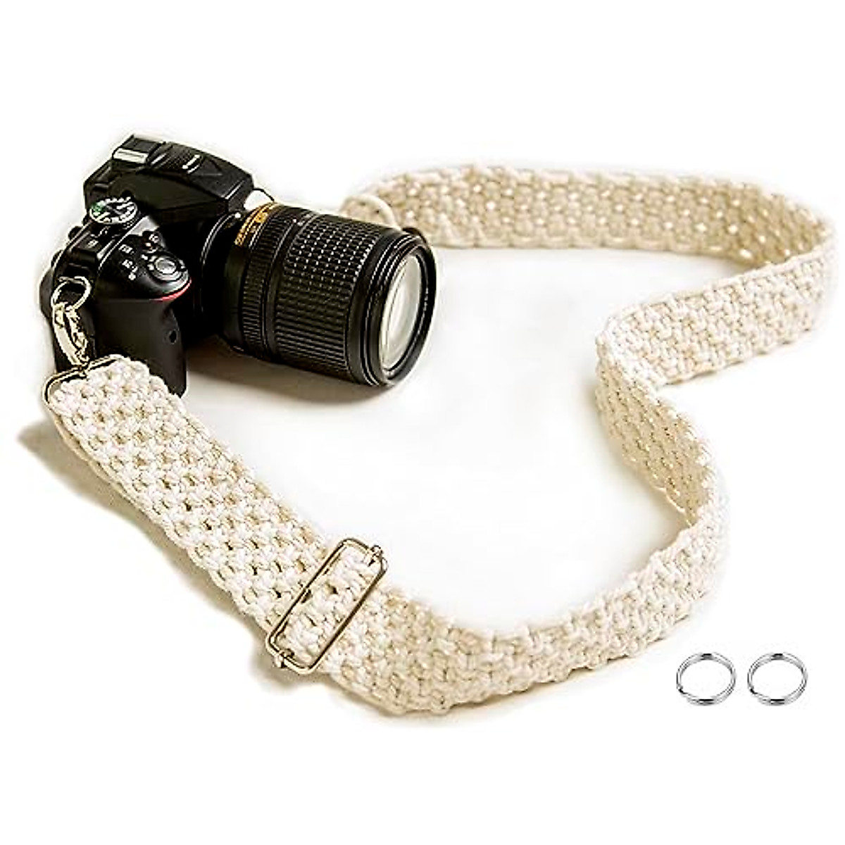 Clysuply Macrame Camera Strap For DSLR Camera. Adjustable Handwoven Universal Neck & Shoulder Strap Gift for Photographers