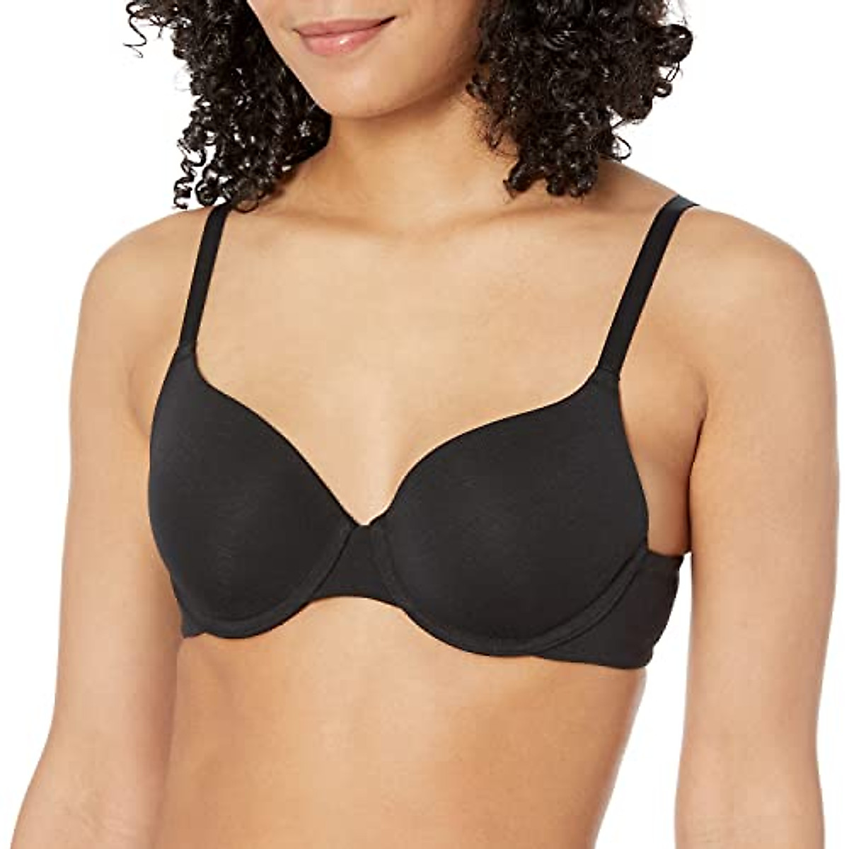 Amazon Essentials T-Shirt Bras for Women, Comfortable Underwire, Pack of 2, Black/Grey Heather, 40A