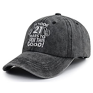 Splash Brothers Customized 21st Birthday Gifts for Her Him, 21 Year Old Birthday Decorations Baseball Cap for Women Men, Funny Adjustable Embroidery Party Supplies Hat for Daughter Son Sister Friends