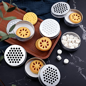 Oudain 12 Pack Dog Scent Work Tins, Dog Scent Training Box, Dog Nose Metal Container with 12 Magnetic Dots, Dog Scent Training Kit Smell Training Canisters Aluminum Cans for Dogs Training (Hexagon)