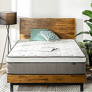 Zinus 14 Inch Support Plus Pocket Spring Hybrid Mattress/Extra Firm Feel/Heavier Coils for Durable /Pocket Innersprings for Motion Isolation,in-a-Box, Queen