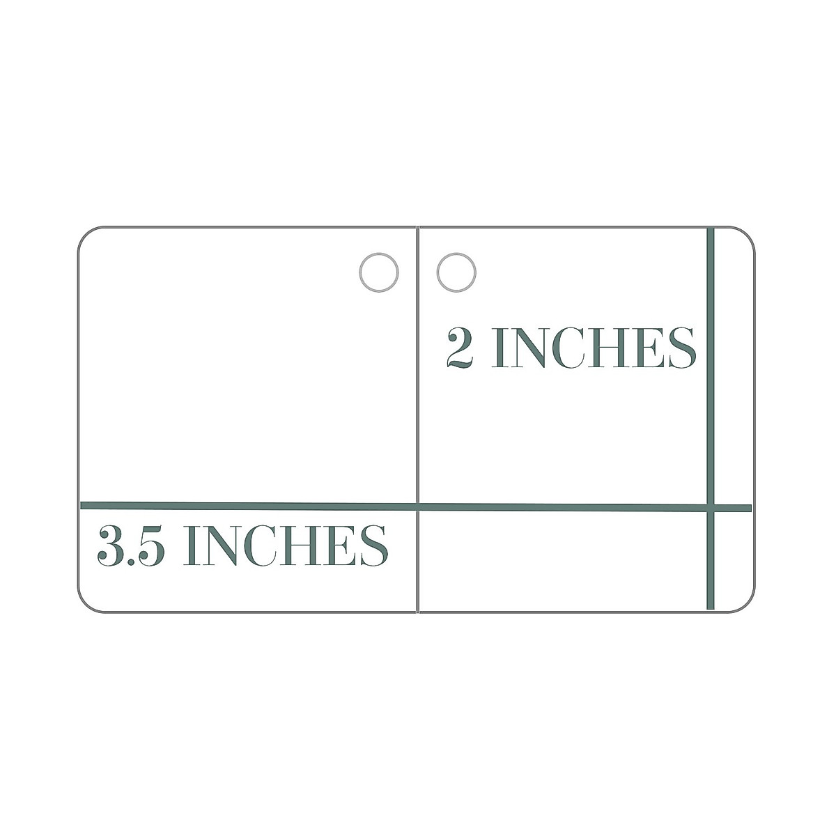 80 Printable White Cardstock Folding Hang Tags with Holes, 3.5 x 2 Inches, Two-Sided Personalize and Custom Tags