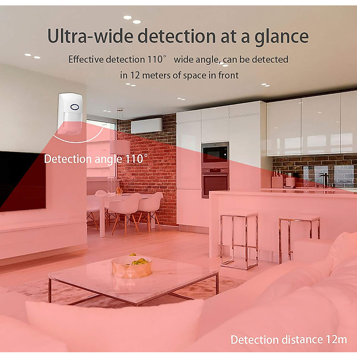 Wireless Smart Motion Sensor: PIR Motion Detector Alert, WiFi Infrared Home Security Alarm System, TUYA App Control, No Hub Required, Smart Home Sensor Motion for Home,Business