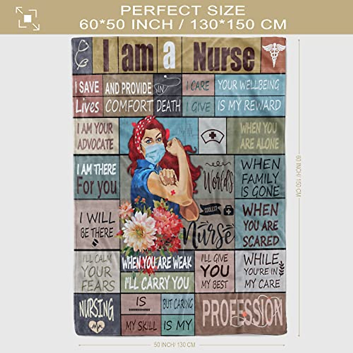 Shanfeirui Nurse Gifts for Women, Nurse Gifts, Nurse Practitioner Gifts for Women, Nursing Student Gifts, Gifts for Nurses Women, School Nurse Retirement Birthday Gifts Blanket 60" x 50”