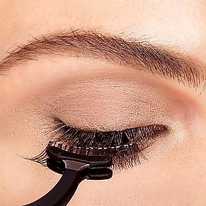 KISS Glueliner False Eyelashes, 'Glue Liner', 10 mm, Includes 1 Pair Of Lash, 1 Glue Liner, 1 Scissors, 1 Applicator, Travel Pouch, Contact Lens Friendly, Easy to Apply, Reusable Strip Lashes