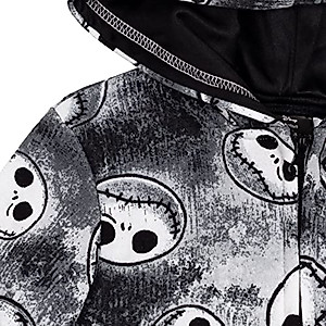 Disney Nightmare Before Christmas Jack Skellington Big Boys Fleece Zip Up Hoodie Tie Dye Black 10-12