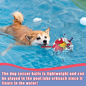 QDAN Chicken Dog Toys Soccer Ball with Straps, Interactive Toys for Tug of War, Puppy Birthday Gifts, Dog Water Toy, Durable Balls for Dogs（8 Inch）