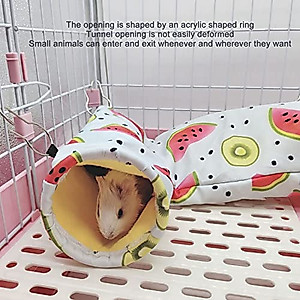 Hamster Tunnel Bed,Funny Hamster Corner Hideaway Tunnel Fruit Pattern Small Pet Tunnel Toy for Ferret Rat Chinchillas Hammock Sleeper Cage Accessories
