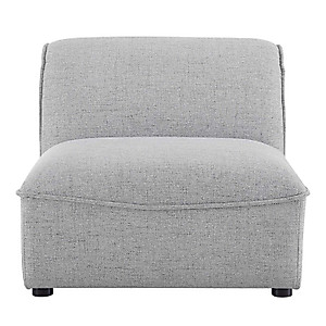 Modway Comprise Fabric Upholstered Sectional, Armless Chair, Light Gray