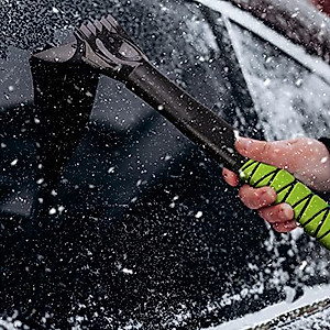 Yougfin 42" Ice Scraper for Car Windshield, Snow Brush with Squeegee, 3 in 1 Snow Removal for Cars with Foam Grip and 180° Pivoting Brush Head for Auto Truck SUV