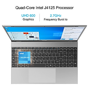 Coolby 2023 Windows 11 Laptop, 15.6 inch 1920x1080 IPS Display, 12GB DDR4 RAM / 256GB SSD Laptop Computers, Intel J4125 Quad-Core Processor Notebook PC, Support 2.4G/5G Hz WiFi, BT, Full Size Keyboard