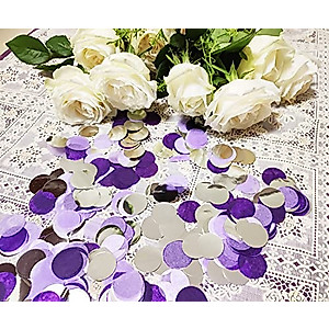 Purple Silver Confetti/Purple Centerpiece Table Party Decorations Purple Birthday Party Decorations Table/Purple Engagement Party Decorations, Purple Baby Shower Decorations, Purple Silver Wedding
