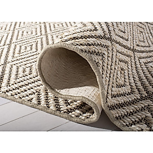 SAFAVIEH Palm Beach Collection Area Rug - 8' x 10', Beige & Brown, Sisal Design, Non-Shedding & Easy Care, Ideal for High Traffic Areas in Living Room, Bedroom (PAB360B)