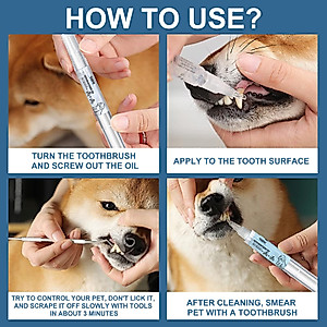 Ankexin 2 Pack Pets Dog Teeth Cleaning Whitening Pen Teeth Cleaning Pen Dogs Cats Natural-Plants Tartar Remover Tool