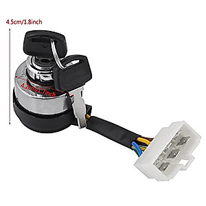 Key Switch of 6 Wire Ignition Start Ignition Start Key Switch For 2.5-6.5KW 188F Gas Generator with 2 key