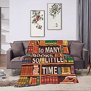 BUUGVIIL Book Lovers Gifts Blanket Reading Gift for Bookish Bookworms Book Lovers Club Librarian Throw Blankets Throws 50*60 in