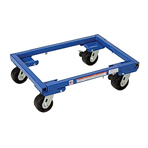 Vestil ATD-1622-4 Steel Adjustable Tote Dolly with 4" Casters, 2000 lbs Capacity, Maximum Usable 34" Length x 24" Width