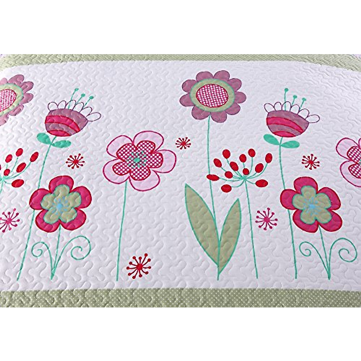 MarCielo 2 Piece Kids Bedspread Quilts Set Throw Blanket for Teens Girls Bed Printed Bedding Coverlet, Twin Size, Purple Floral Striped (Twin)