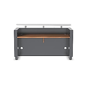 GW FURNITURE Modern Space Grey Reception Desk (71 inch) with Quartz Stone Counter TOP