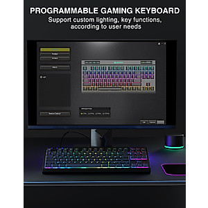 GOYIGO Mechanical Keyboard Clicky Blue Switches,75% TKL RGB Backlit Gaming Keyboard,Full Keys Anti-ghosting Programmable,USB-C Wired Computer Keyboards for PC/Mac,Black
