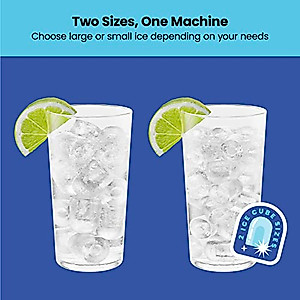 Chefman Dual-Size Countertop Ice Machine, Portable Ice Maker Machine, Creates 2 Cube Sizes in 6 Mins, Holds 1.3 lb. of Ice, Makes up to 26 lb in 24 Hours, Self-Cleaning Scoop Included, Stainless-Steel