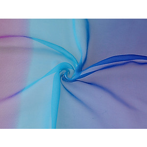 uxcell Long Chiffon Light Wedding Scarf Silky Gradient Color Party Shawl Spring Summer Beach Wrap for Women 63"x19.6" Royal Blue