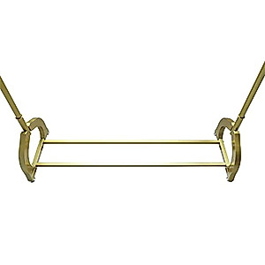 TFCFL Gold Rod Clothing Garment Rack, Heavy Duty Metal Shoes Bags Clothes Organizer Storage Shelves Garment Rack Wardrobe Rack Compact Large Metal Clothing Rack with Shoe Shelf (Style G)