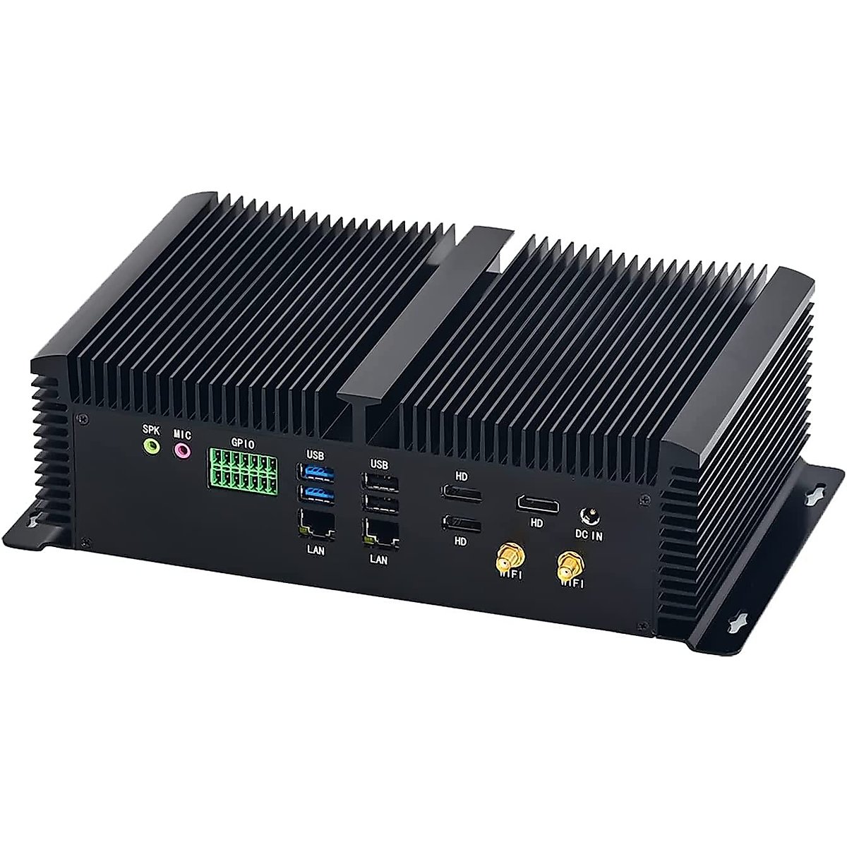 Fanless Industrial Computer Mini PC Intel Core i7 10870H Processor 32GB DDR4 Ram 1TB M.2 2280 SSD 3xHD 8xUSB 6xCOM Intel UHD Graphics Windows 10 Pro WOL PXE