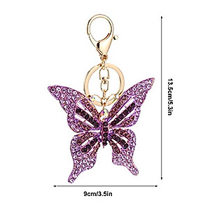 Butterfly Key Chains Butterfly Key Chain Pendants Alloy Key Chain Pendant for Women Purple