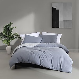 Calvin Klein - King Duvet Cover Set, Reversible Tencel Bedding with Matching Shams, Modern Home Decor (Slate Blue, King)