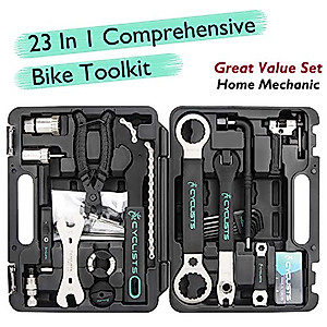 23 Piece Bike Tool Kit - Bicycle Repair Tool Box Compatible - Mountain/Road Bike Maintenance Tool Set with Storage Case