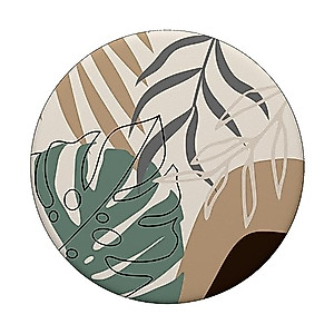 Tropical Botanical Beige Brown Exotic Minimalist Abstract PopSockets Standard PopGrip