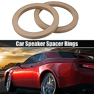 X AUTOHAUX 4 Pcs 6.5" Universal Wooden Car Speaker Subwoofer Mounting Spacer Rings Adapter Bracket Holder Plate