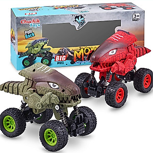 CHUCHIK Dinosaur Pull Back Car Toy. New Model Dinosaurs Vehicles Toys for Kids and Toddlers. Dino Cars are for Boys and Girls 2 3 4 5 6 Year Old