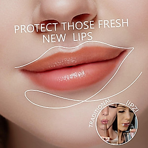 Lipzi reusable glass drinking straw, flute style design for engaging lips horizontally, set of 2