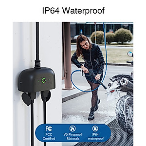 OHMAX Outdoor Smart Plug, Wi-Fi Outlet Timer Works with Alexa Google Assistant, IPX4 Weatherproof, App Control, Smart Home Plug for String Lights Christmas Decor, FCC, 2.4GHz Wi-Fi Only, 15A/1800W