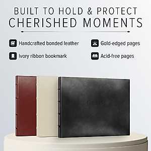 Gallery Leather Guest Book Acadia Black 7"x9"