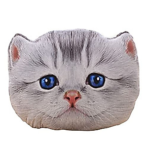 Cat Head Stuffed Animal, Cute Kitty Plushies, Cartoon Cat Printed Plush Pillow Toy for Fans Gift, Christmas Stocking Stuffers Easter Birthday Gift for Boys Girls