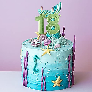 3inch Birthday Number Candle, 3D Candle Cake Topper with Crown Cake Numeral Candles Number Candles for Birthday Anniversary Parties (Green; 3)