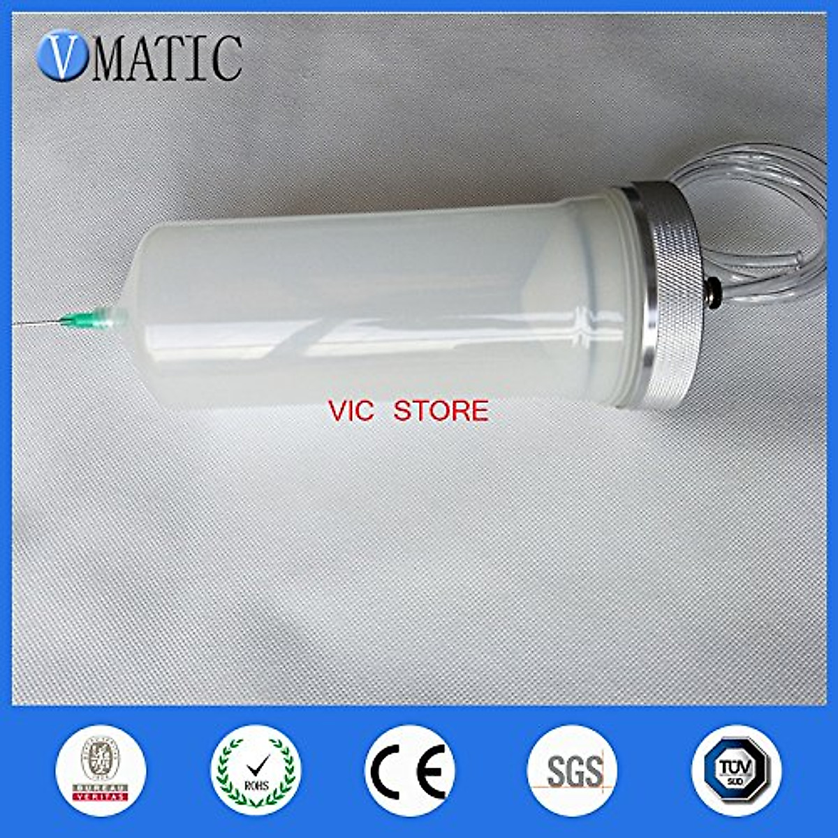 Quality 500Cc 500Ml Luer Lock Tip Plastic Dispenser Dispensing Syringe Barrel With Piston & Adapter Set