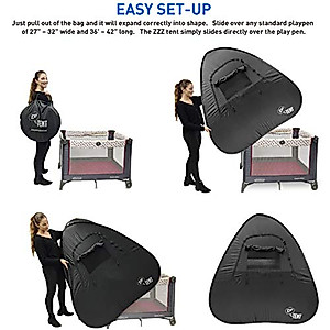 EasyGoProducts EGP ZZZ Play & Crib Sleeping Cover Instant Tent – Compatible with Pack ‘n Play, Baby Bjorn & Lotus Travel Crib – New Improved - Patented
