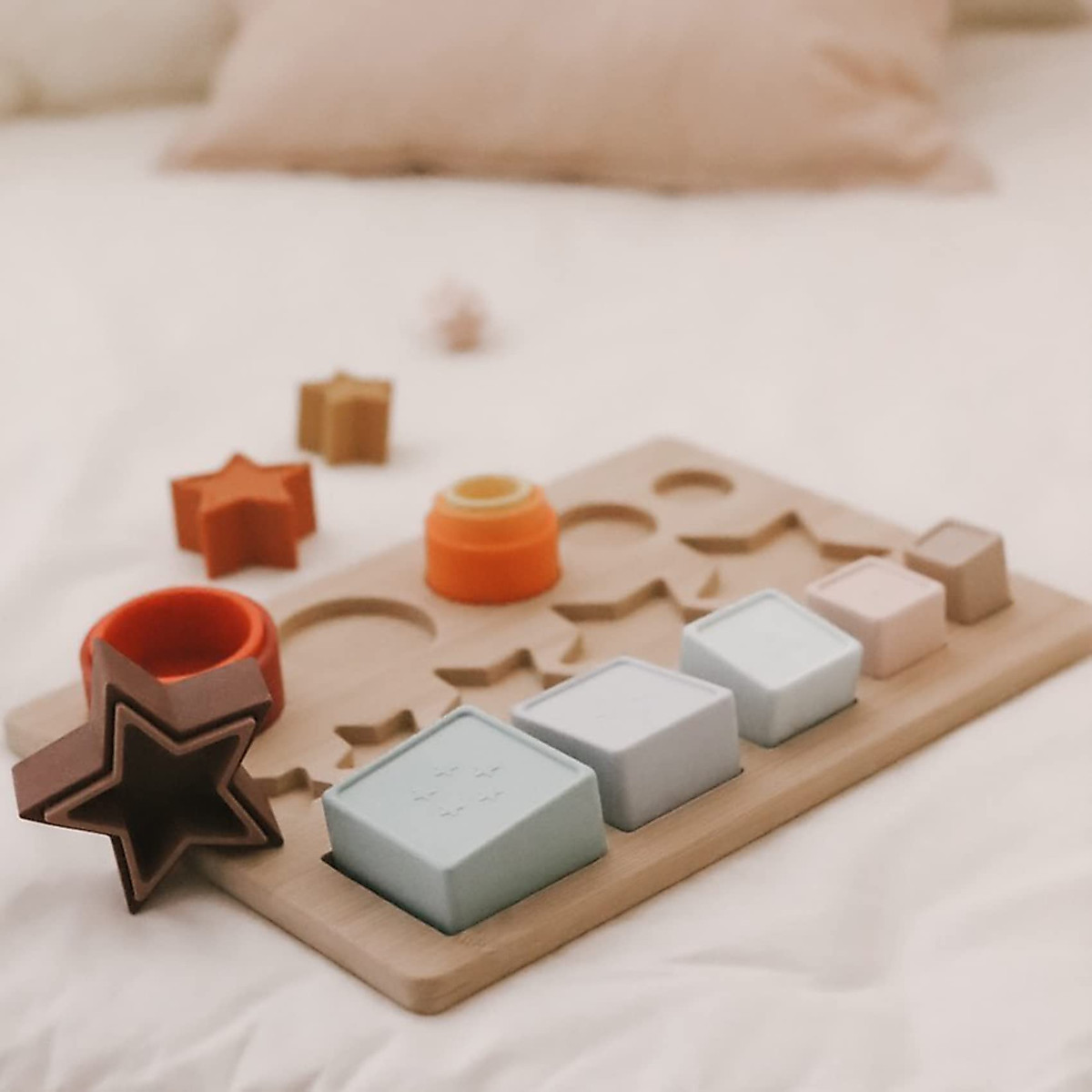 let's make Baby Soft Stacking Block Toys Nesting Shape Sorter, Montessori Toys for Babies 3- Years, Silicone Stacking Cups Building Blocks for Toddlers, Sensory Educational Toys Girls Boys