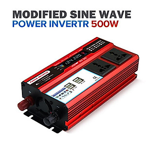 500W Car Inverter 12v 220v Solar Inverter 4usb Mobile Phone Charger with LCD Display Dual Socket Power Converter (Size : 24V-110V)